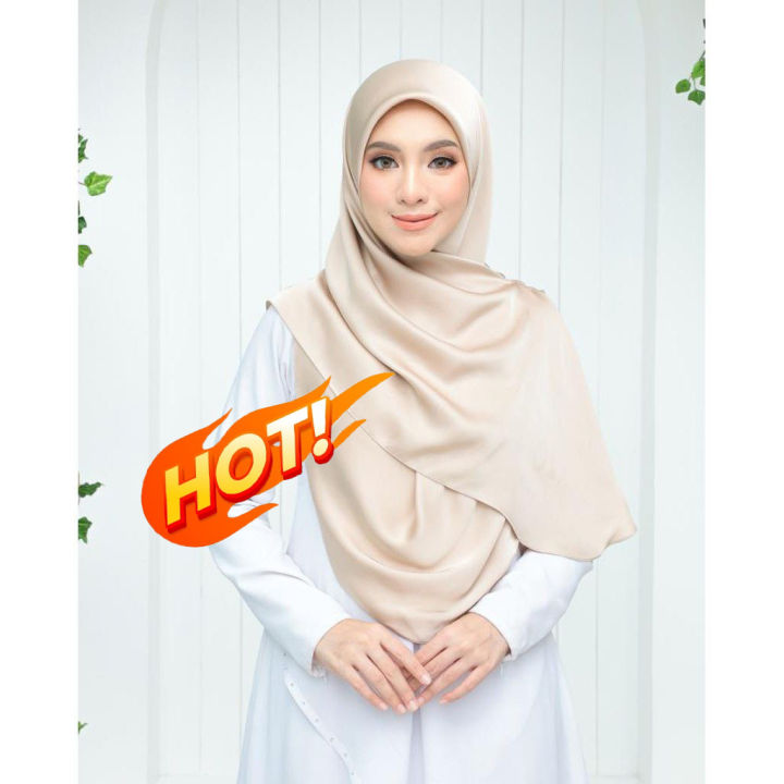 Tudung Viral Terkini Tudung Bawal Satin Silk (ENDCURVE) / Tudung Satin l End Curve | Bucu Bulat ...