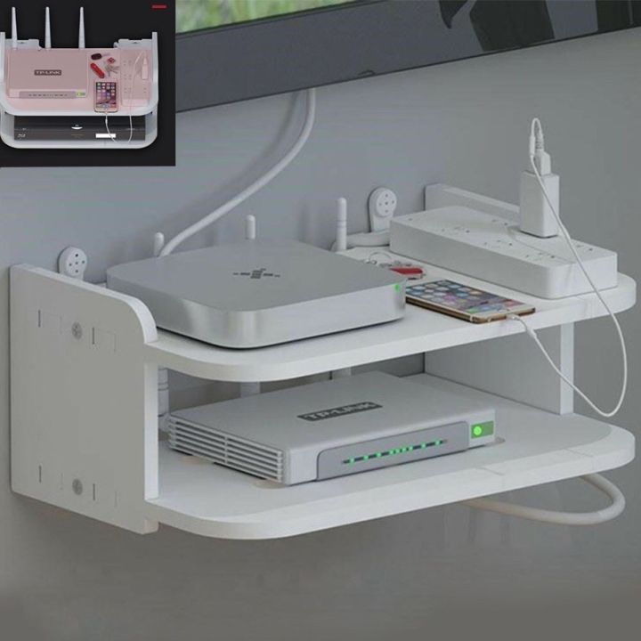 living room TV wall set-top box rack router storage box wall wifi rack ...