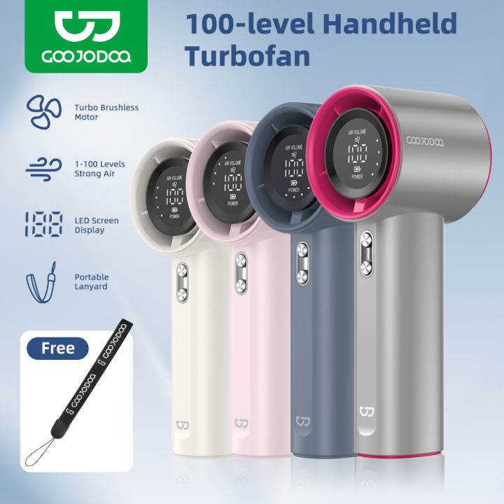 GOOJODOQ Mini Fan Rechargeable Strong Wind 100 Gear Wind Speed Fan Mini ...