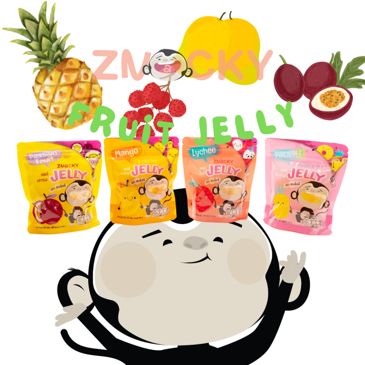 เยลลี่จากผลไม้แท้ ตราสแน็กกี้ 100 กรัม / Znacky 100% Fruit Juice Jelly ...