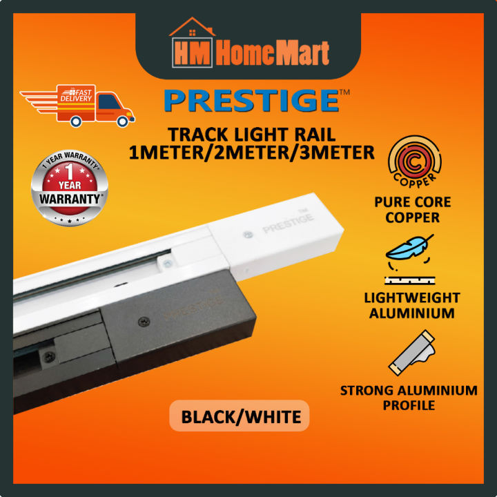PRESTIGE LED Track Light Rail (Black/White) (1 Year Warranty) | Lazada