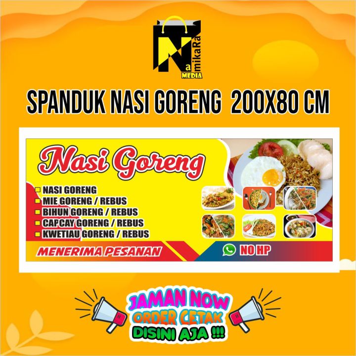 Banner Spanduk Nasi Goreng Custom ukuran 200 cm x 80 cm / bisa Cod ...