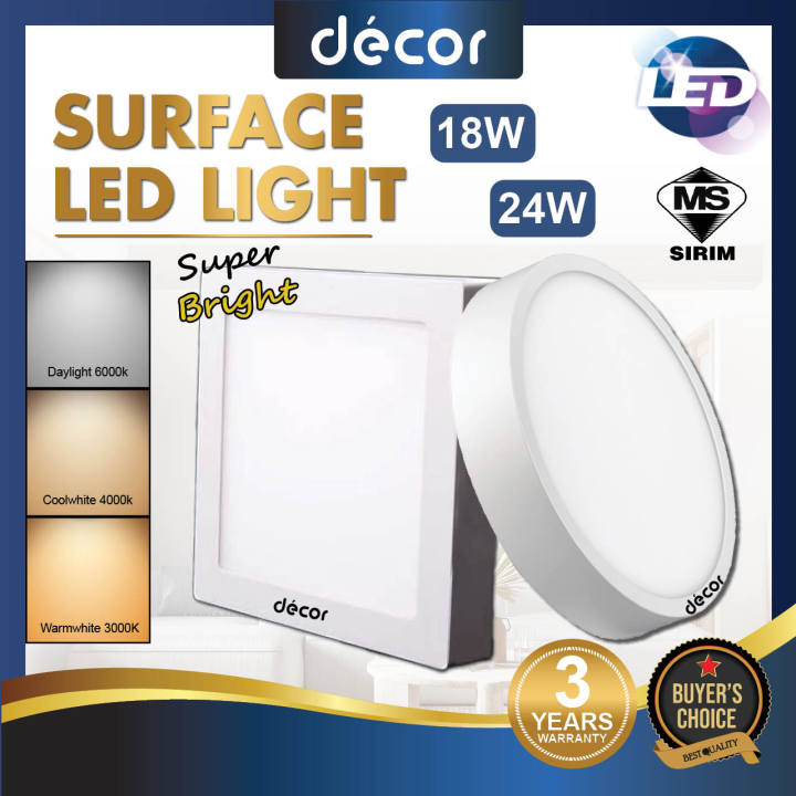 [SIRIM APPROVED] LED Surface Mounted Downlight 7" 18W / 9" 24 W LED ...