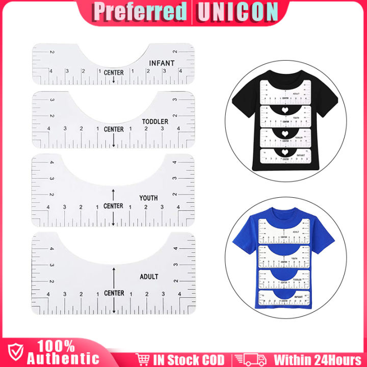 4/8Pcs T Shirt Guide Ruler Round/V Neck Alignment Tool for Center ...