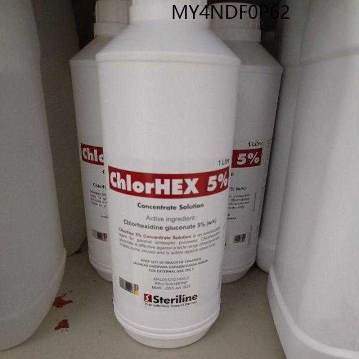 STERILINE CHLORHEX 5 Concentrate Solution 1L CHLORHEXIDINE antibexe1224 ...