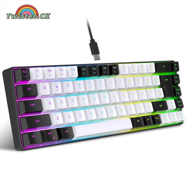 Gaming Keyboard 68 Keys Wired Computer Keyboard Mechanical Keyboard ...