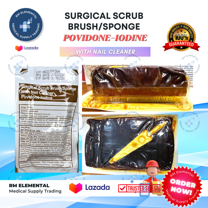 Surgical Scrub Brush /Sponge POVIDONE-IODINE 7.5% | Lazada PH