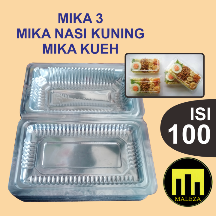 Mika Box No 3 /Mika 3 /plastik bening untuk Kue dan Makanan /Tempat ...