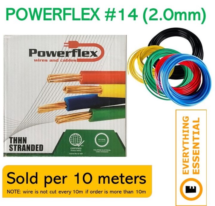 Sold per 10 meters, Powerflex AWG 14 (2.0 mm) THHN stranded electrical ...