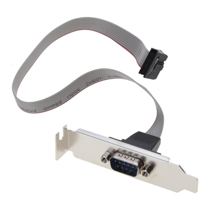 Serial 9Pin DB9 RS232 Ribbon Cable Connector Bracket Computer 9P Baffle ...