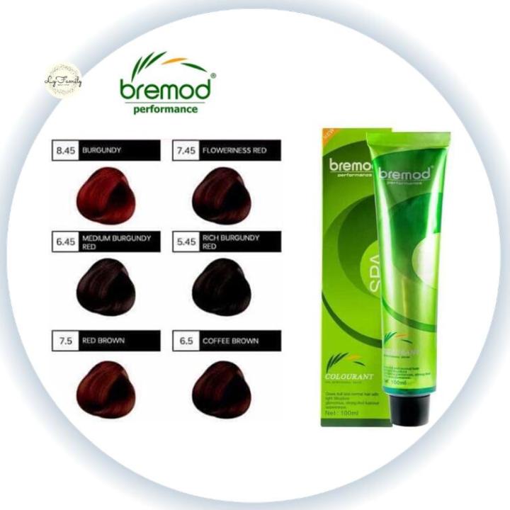 Bremod hair color dye Red 100ml 6/5 7/5 5/45 6/45 7/45 8/45 100ml ...