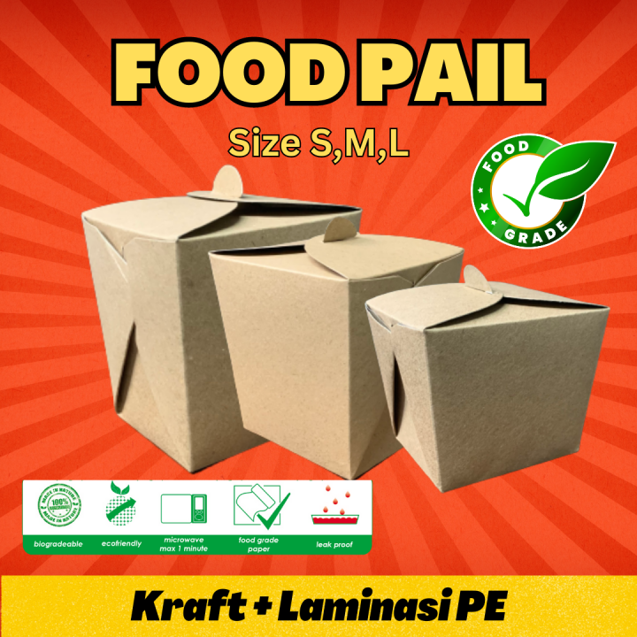 FOOD PAIL FOOD BOX RICE BOX SIZE S , M , dan L ISI 50 / BENTO BOX ...