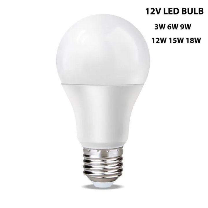 หลอดไฟ LED 12V DC E27 แรงดันไฟฟ้าต่ำ 3W 5W 7W 9W 12W 15W 18W ความสว่างสูงสำหรับการตั้งแคมป์และ ...