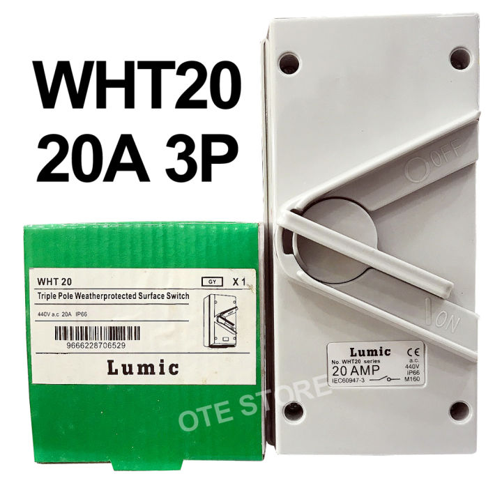 IP66 WHT20 20AMP 3POLES WEATHERPROOF ISOLATOR SWITCH / SURFACE SWITCH (440VAC) | Lazada