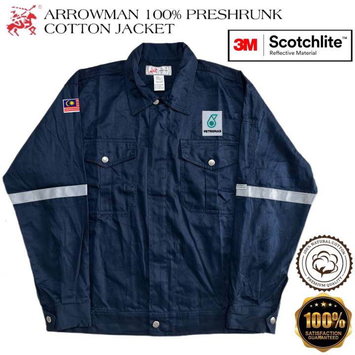 Safety Jacket | Navy Blue Arrowman Preshrunk Cotton Jacket with ...