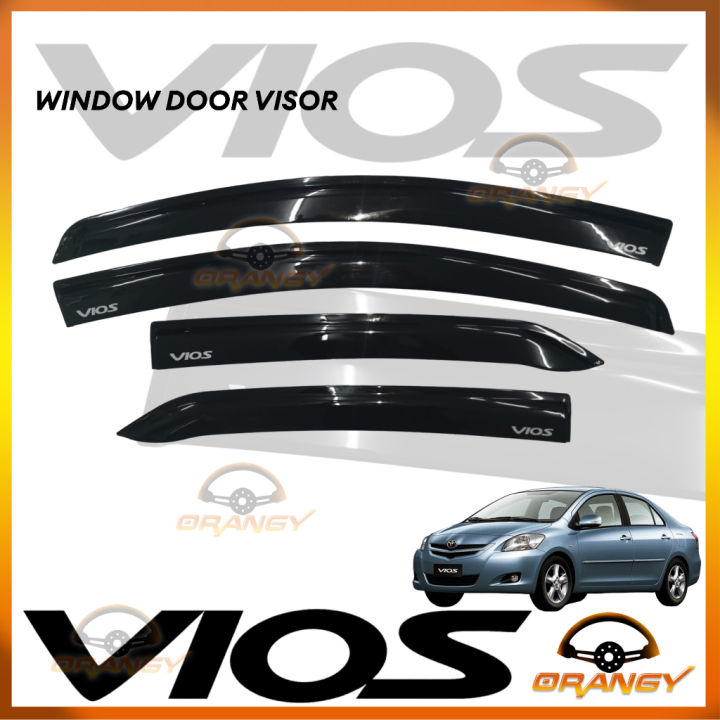 Toyota Vios Batman 2008 to 2013 OEM INJECTION Window Door Visor Black 2009 2010 2011 2012 ...