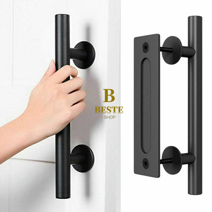 12" Heavy Duty Pull and Flush Door Handle Set Sliding Barn Door Handle ...
