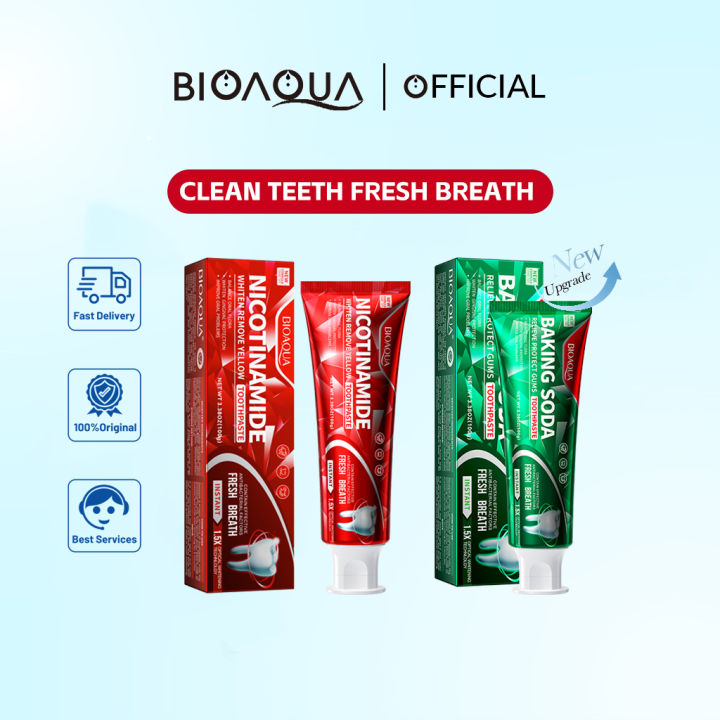wfh BIOAOUA Toothpaste Baking soda Nicotinamide Whitening And Yellowing ...