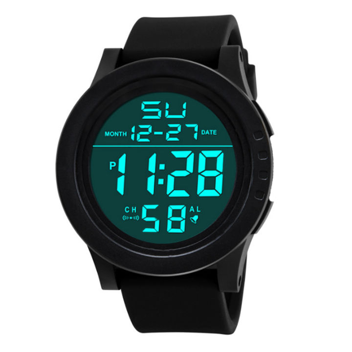 Large digital waterproof wristwatch Multi function watch men Sport ...