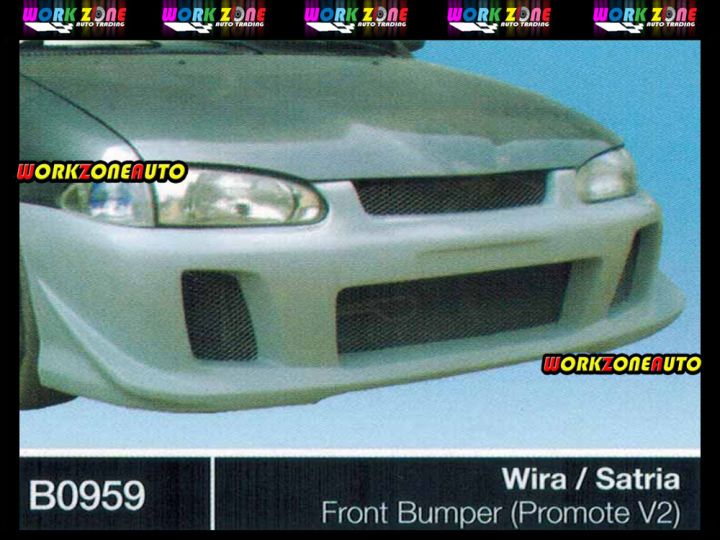 B0959 Proton Wira / Satria Fiber Front Bumper (Promote-V2) Body kit ...