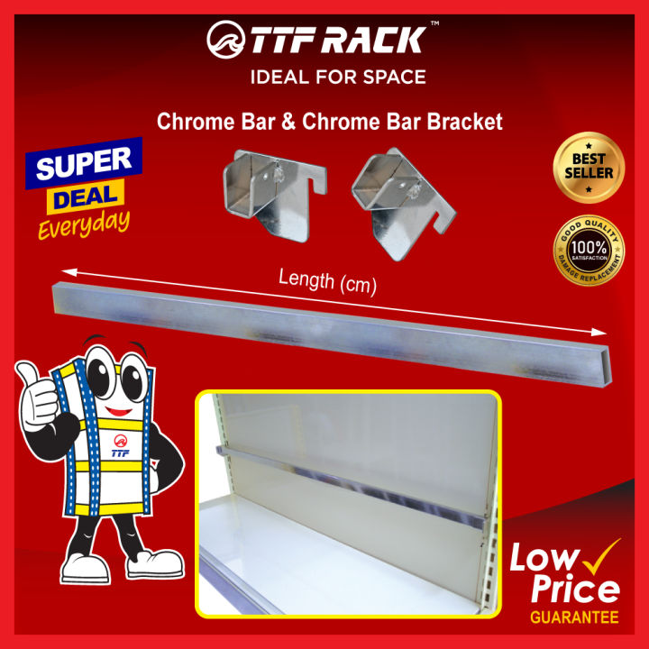 TTF Rack™ (CHB) Gondola Chrome Bar & Bracket Gondola Accessories For ...