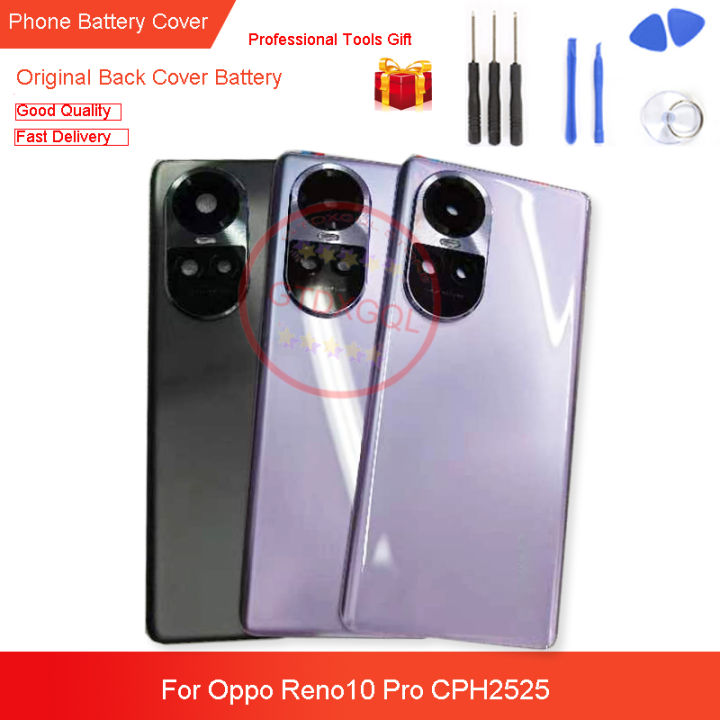 ใหม่ของแท้สำหรับ Oppo Reno10 Pro CPH2525ฝาครอบกระจกด้านหลังปลอกหุ้มช่อง ...