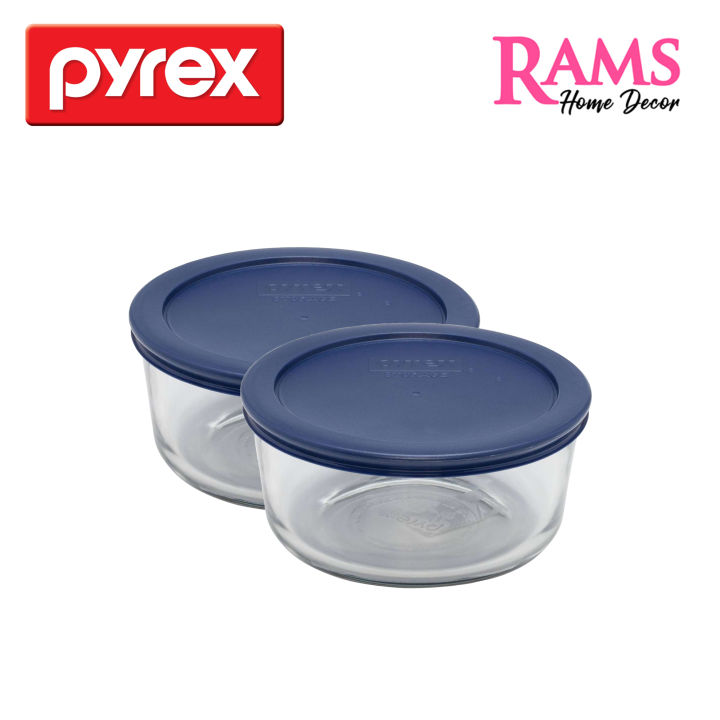 Pyrex 2pcs Simply Store Round Glass Food Storage Container Dish Set ...