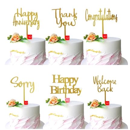 [Ready Stock] Welcome back thanks you sorry arcylic cake topper cake ...