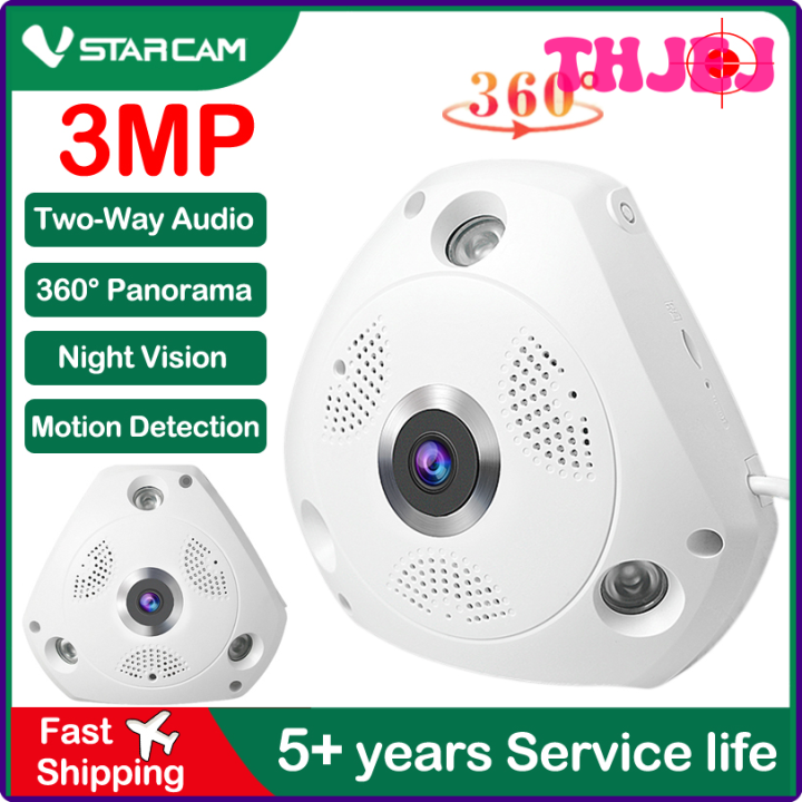 THJEJ Vstarcam 360° Camera IP 3MP Fish Eye Panoramic 1080P WIFI PTZ ...