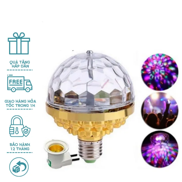 [ SALE SỐC 50% ] [ Tặng Kèm Đui ] Đèn led xoay trang trí laser 7 màu - Đèn Led Xoay Vũ Trường ...