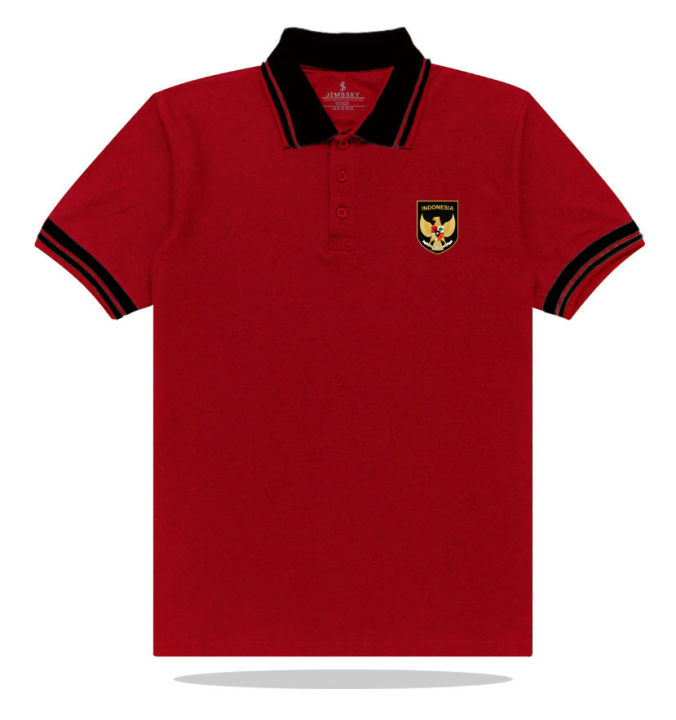 Jemssky - Polo Shirt Putih Kombinasi Red Print Timnas Garuda Terkeren ...