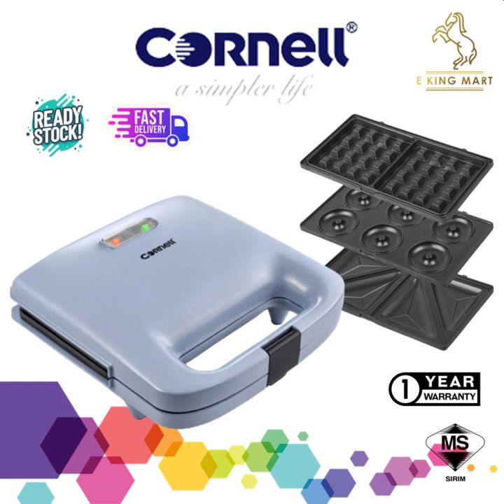 Cornell Blue Bae Series 3-in-1 Waffle Donut Sandwich Maker Snack ...