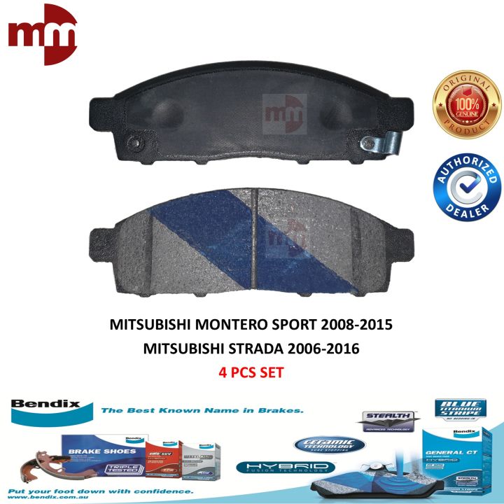 BENDIX GCT Brake Pads for MITSUBISHI MONTERO SPORT 2008-2015/ MITSUBISHI STRADA 2006-2016 FRONT ...