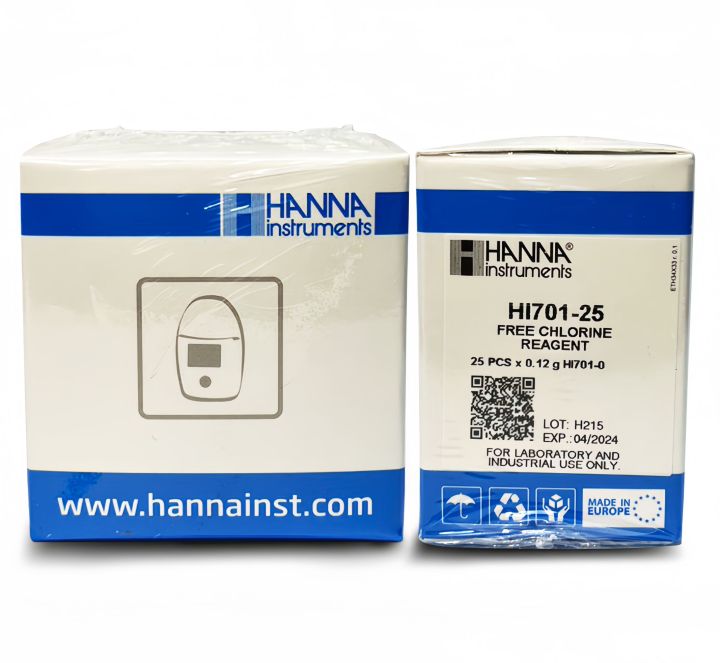 ชุดน้ำยาคลอรีนแบบผง HANNA HI701-25 Free Chlorine Reagents (25 Test ...