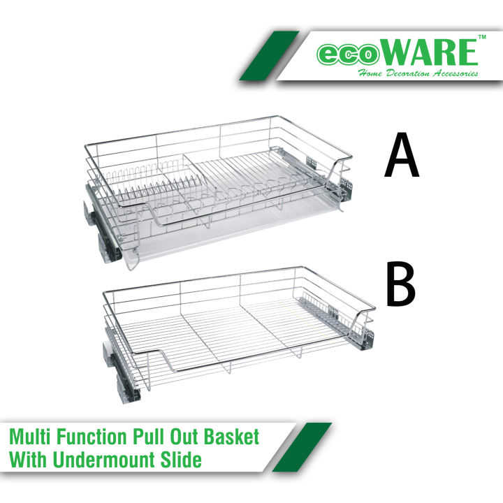 ecoWARE Stainless Steel Multi Function Pull Out Basket With Undermount ...