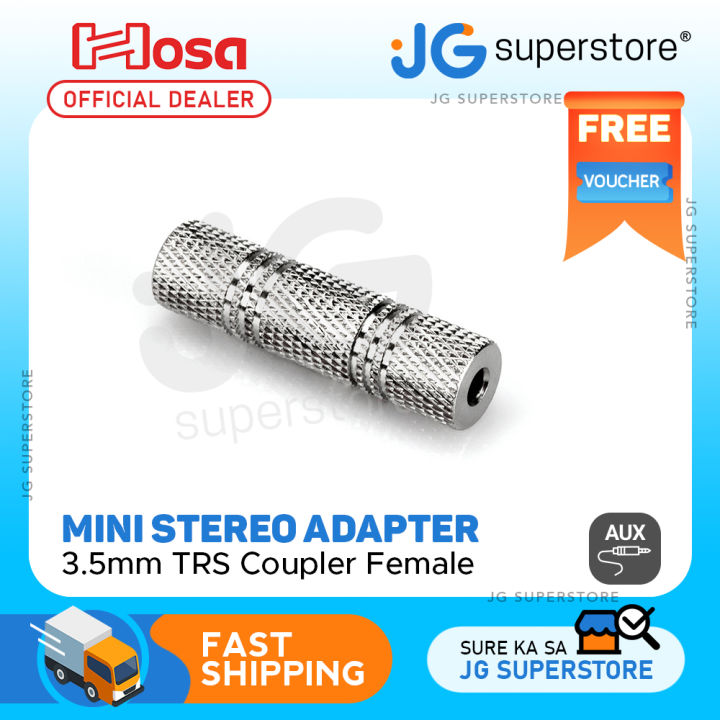 Hosa GMM-303 3.5mm TRS Coupler Female to Female Mini Stereo Adapter for ...
