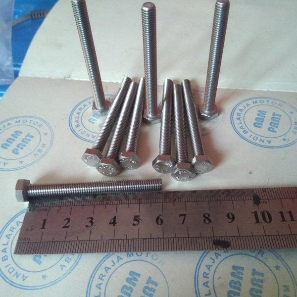 Baut Stainless Hex Bolt Ukuran M8 X 60 Atau Baut 12 Panjang 6Cm | Lazada Indonesia