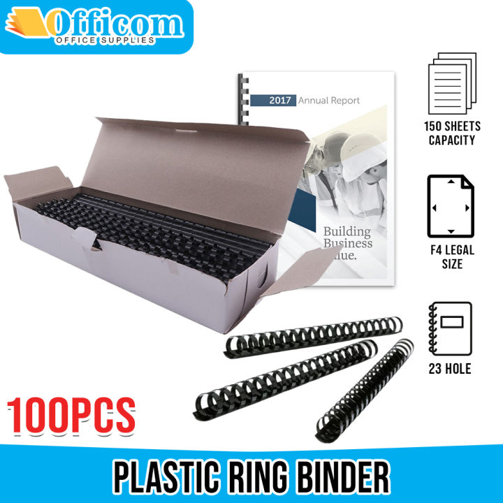 Officom 100pcs Plastic Ring Binder F4 Size 23 Holes (LONG/LEGAL) BLACK ... Officom 100pcs Plastic Ring Binder F4 Size 23 Holes (LONG/LEGAL) BLACK ...