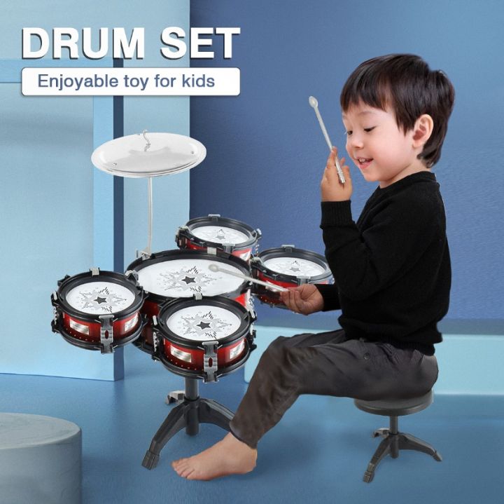 Mini Drum Toys Set with Drumstick For Kids Instrument Music Development ...