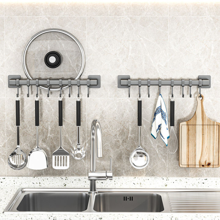 X-Shimmer.Studio Kitchen Hanging Pole Hook Wall-mounted Rack Non-rust ...