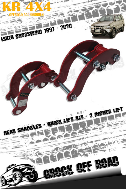 ISUZU CROSSWIND 1997 TO 2020 KR 4X4 OFFROAD REAR SHACKLES 2.5 INCH ...
