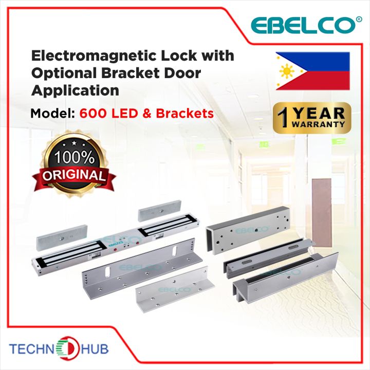 EBELCO Electromagnetic Lock 600D-LED with Optional Bracket Door ...