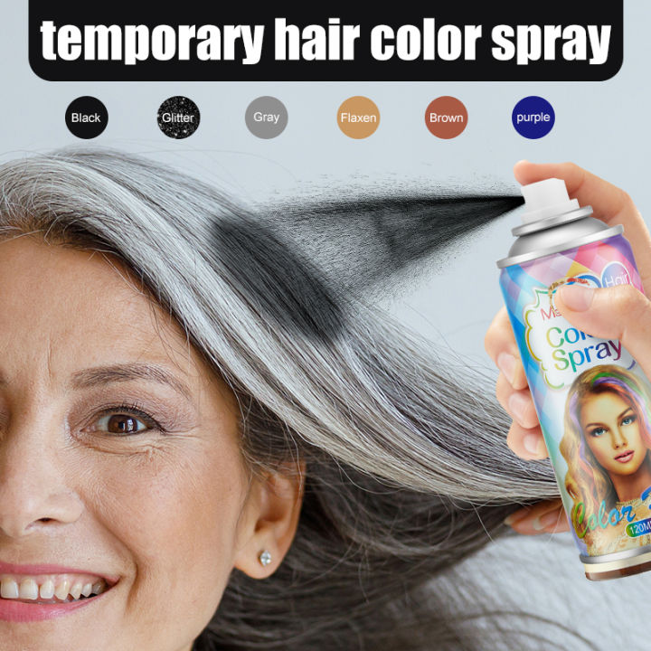 Hair Colour Spray Temporary Hair Dye Permanent Instant Color Spray Grey ...
