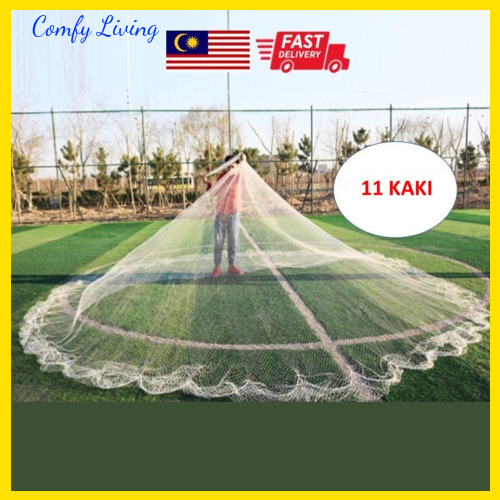 Comfy Living Jaring Jala Tangkap Ikan Udang Jala Besar 11 Kaki Hand ...