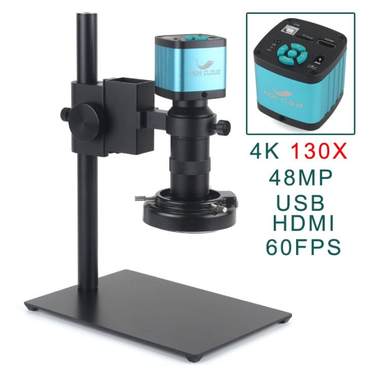 4K 48MP HDMI USB Industrial Digital Video Microscope Camera Monocular ...