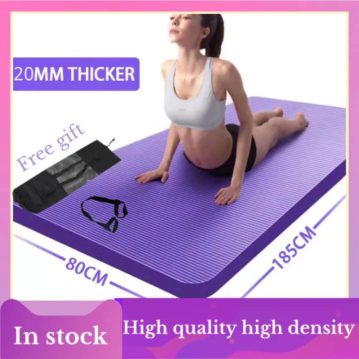 Large Yoga Mat for Workout Thick 20mm Non Slip for Women with Bag High ...