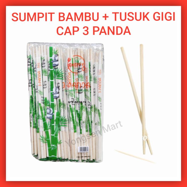 sumpit bambu + tusuk gigi / sumpit bakmi mie ayam 50 pasang | Lazada ...