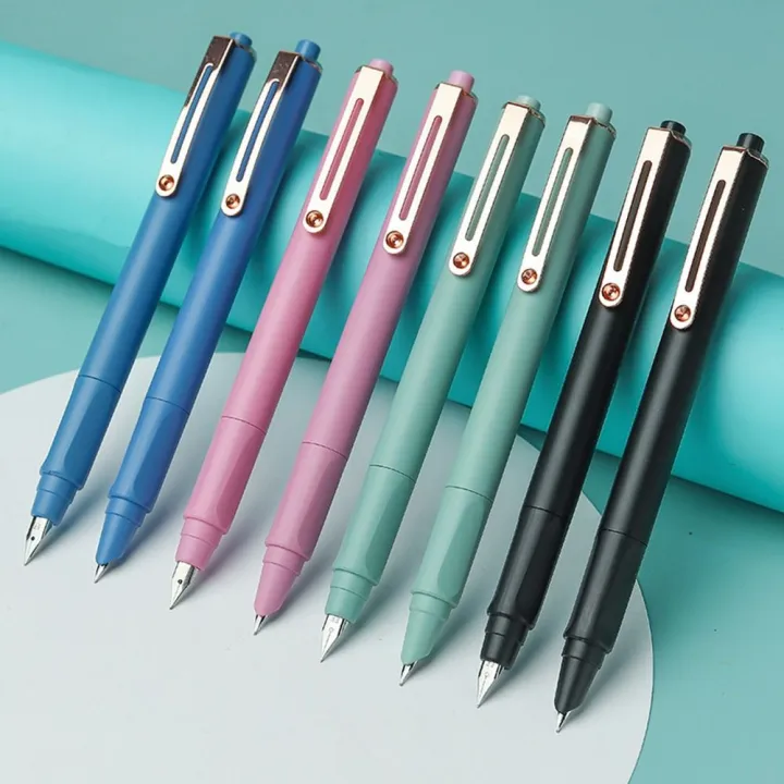 EDDY SONG Retractable Press Type Fountain Pen Color Pen Body Notched ...