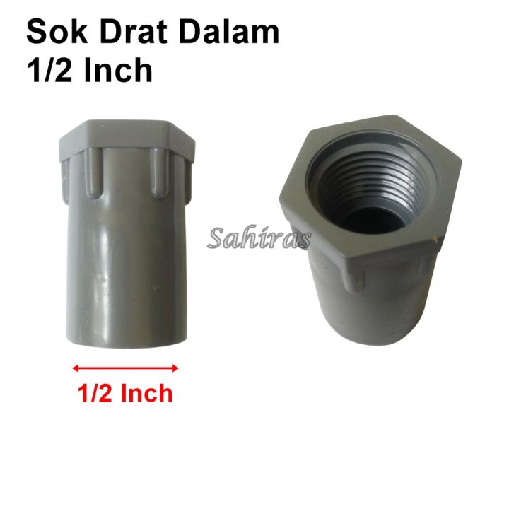 2pcs Sok Drat Dalam PVC Ukuran 1/2 In Incsh Untuk Pipa Paralon Faucet ...