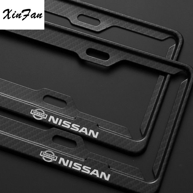 XINFAN（450 + 160mm）Nissan carbon fiber pattern license plate frame ...
